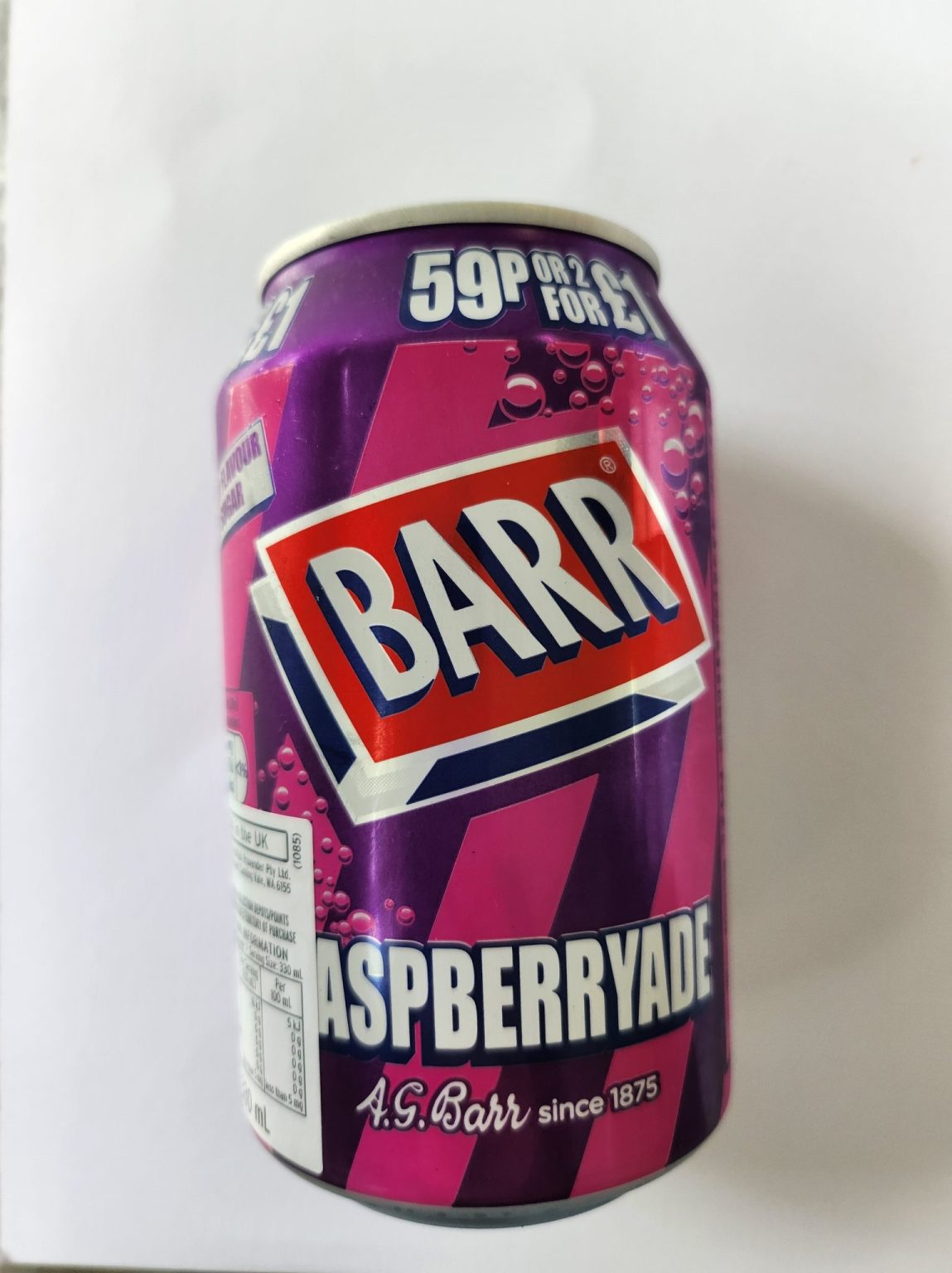 BARR RASPBERRYADE - Maximum 6 cans per order | Syd's Pies