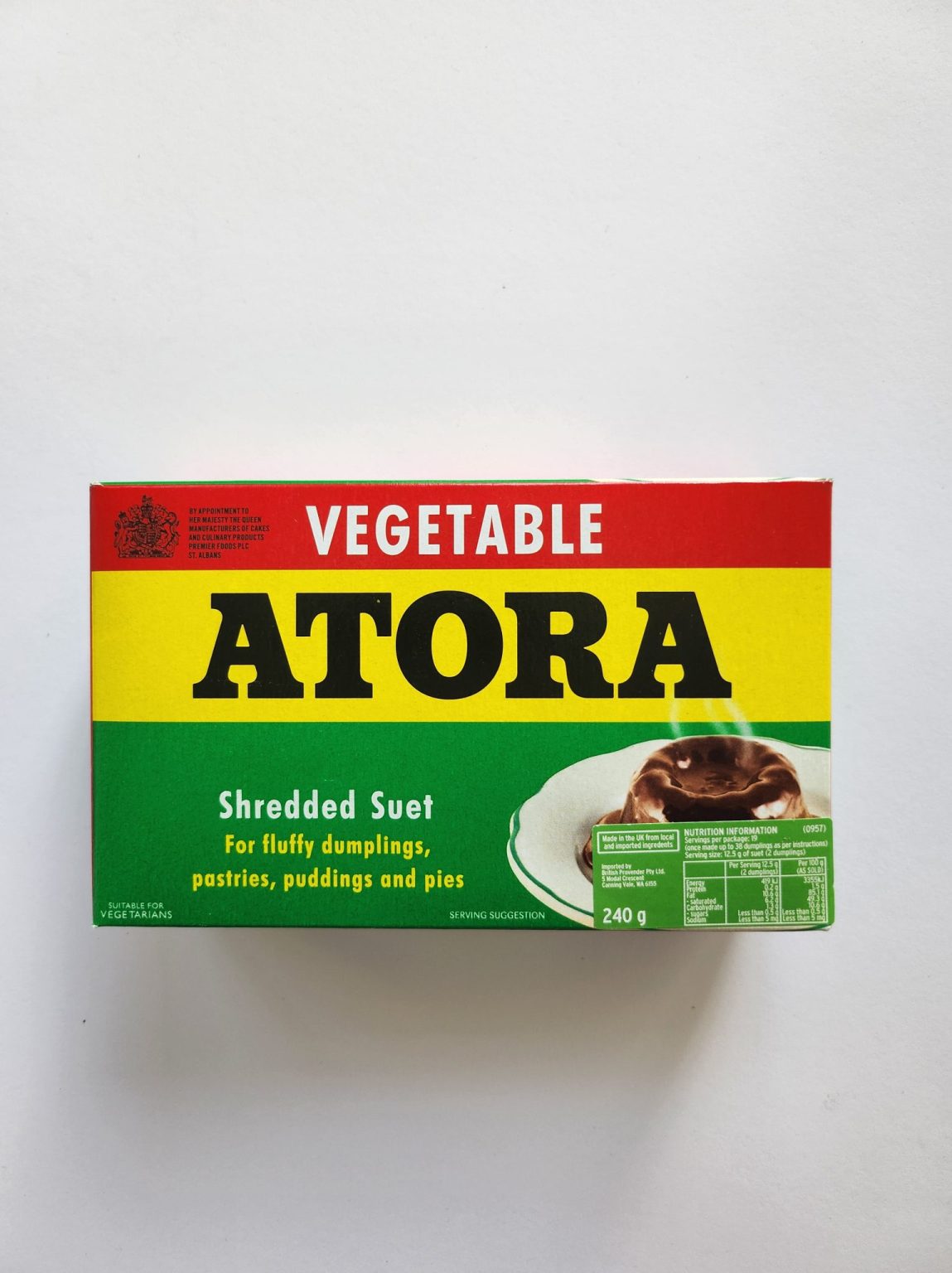 ATORA SHREDDED VEGETABLE SUET | Syd's Pies